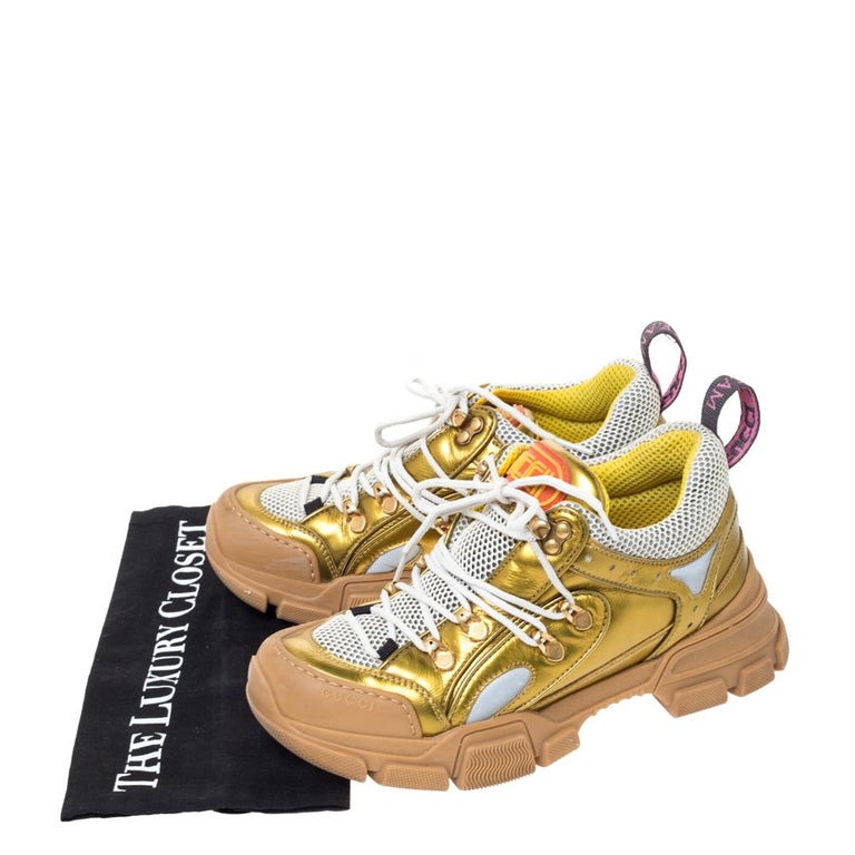 Gucci Multicolor Leather And Mesh Flashtrek Reflective Low Top Sneakers ...