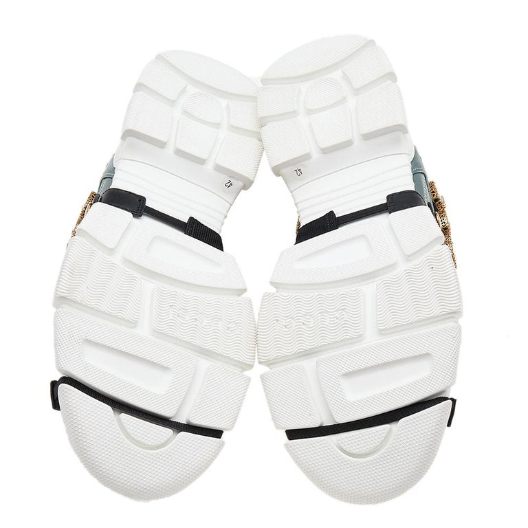 Gucci Multicolor Leather And Mesh Flashtrek Removable Crystals Sneakers ...