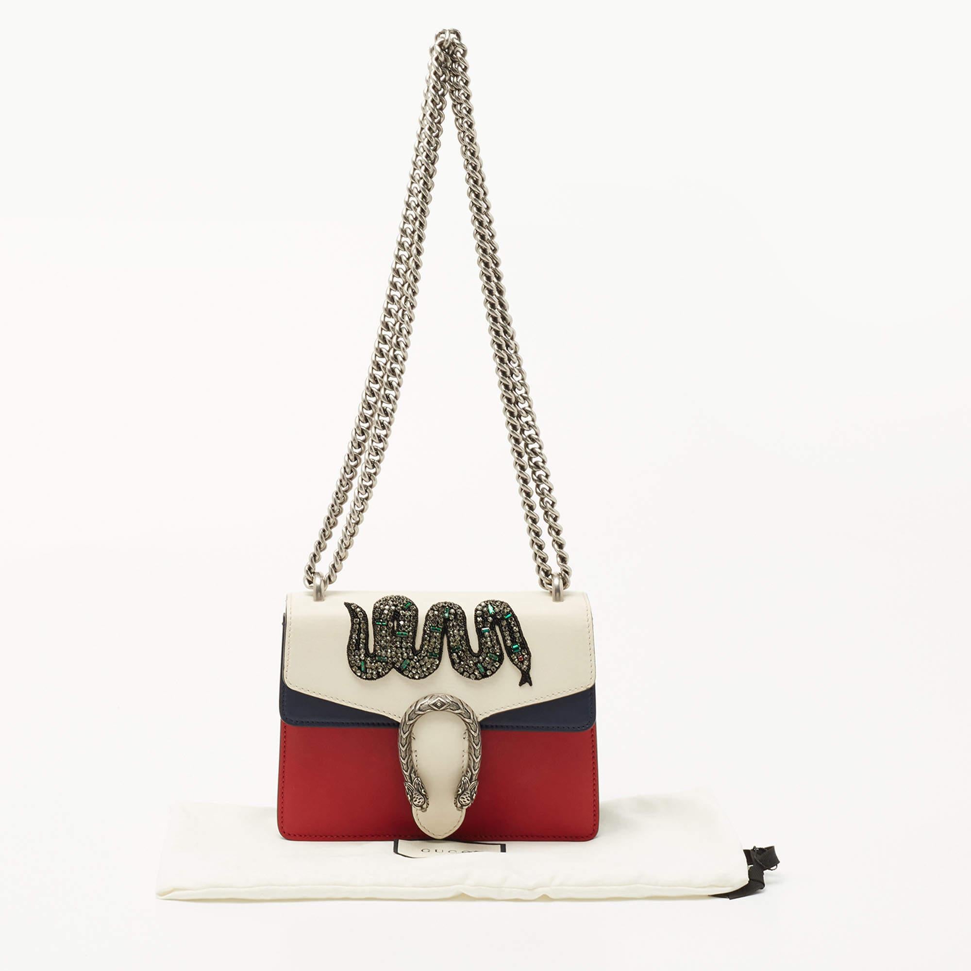 Gucci Multicolor Leather Mini Crystal Snake Embroidered Dionysus ...