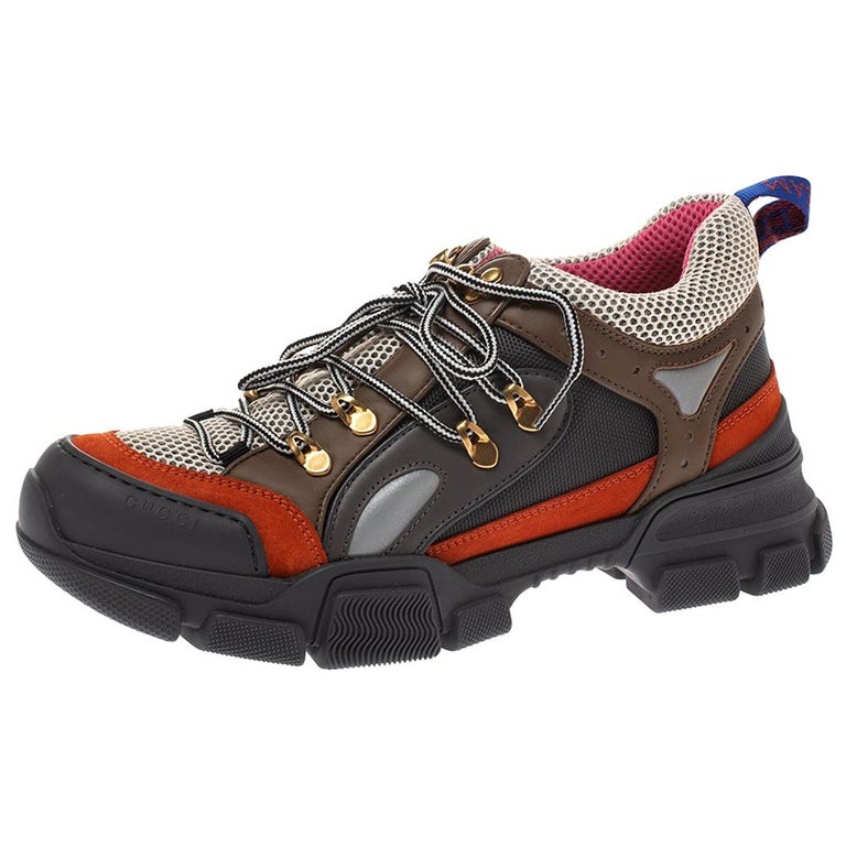 Gucci Multicolor Leather, Suede and Mesh Flashtrek Reflective Sneakers ...