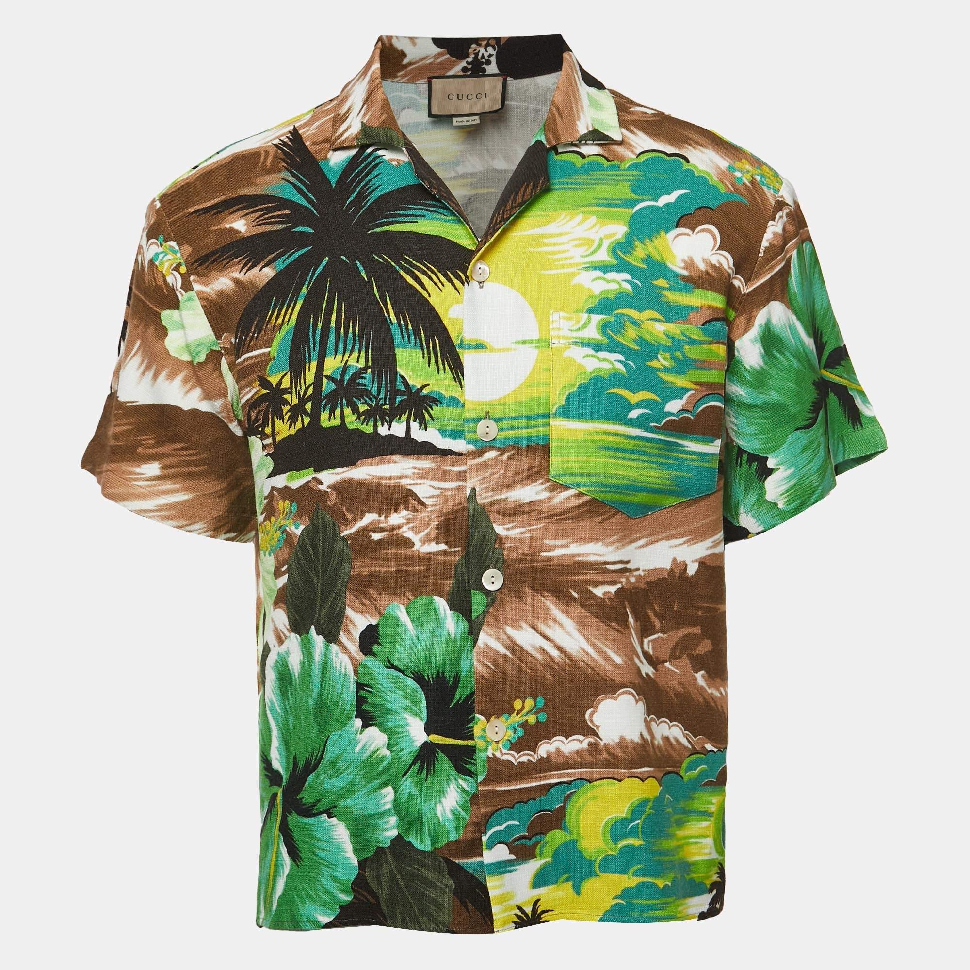 Gucci Multicolor Love Parade Print Viscose Short Sleeve Shirt M For ...