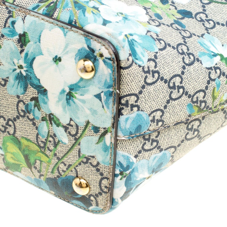 Gucci Multicolor/Red Bloom Print Supreme Canvas and Leather Shopper ...