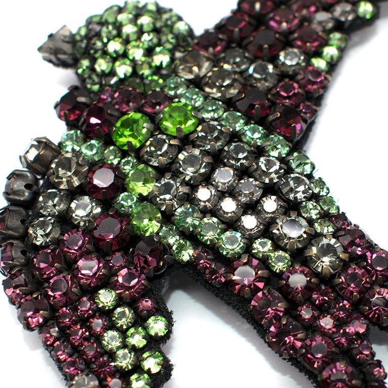 Gucci Multicolour Crystal Embellished Bird Brooch at 1stDibs | gucci brooch