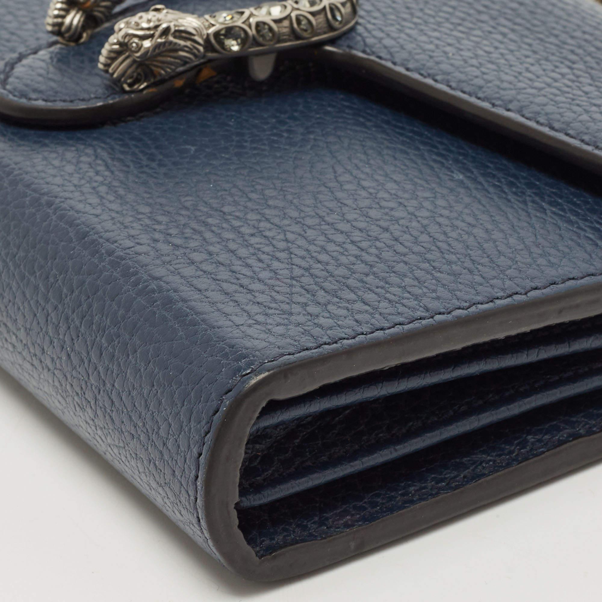 Gucci Navy Blue Leather Mini Dionysus Chain Bag For Sale at 1stDibs