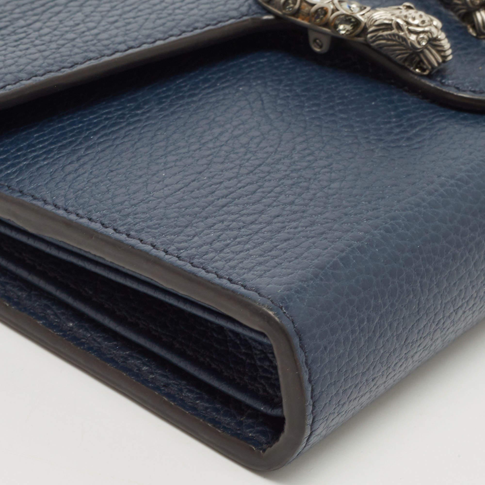 Gucci Navy Blue Leather Mini Dionysus Chain Bag For Sale at 1stDibs