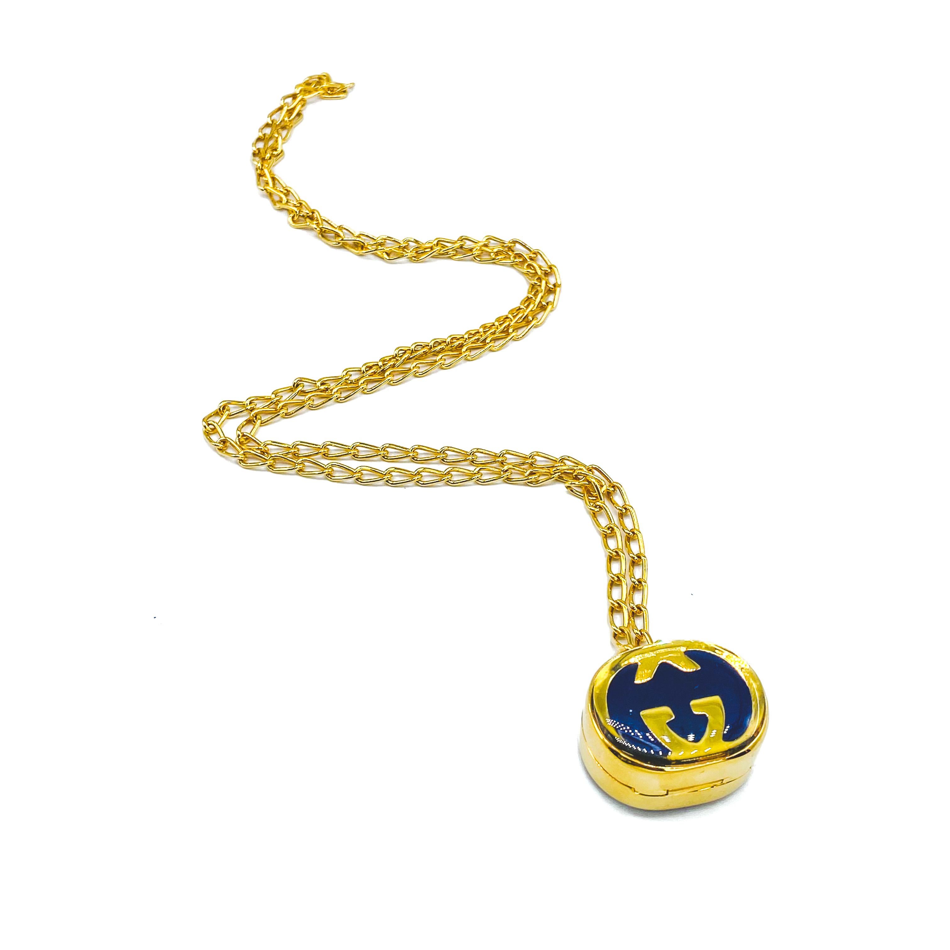 GUCCI Necklace 1970s Pill Box Pendant at 1stDibs | gucci pill box ...