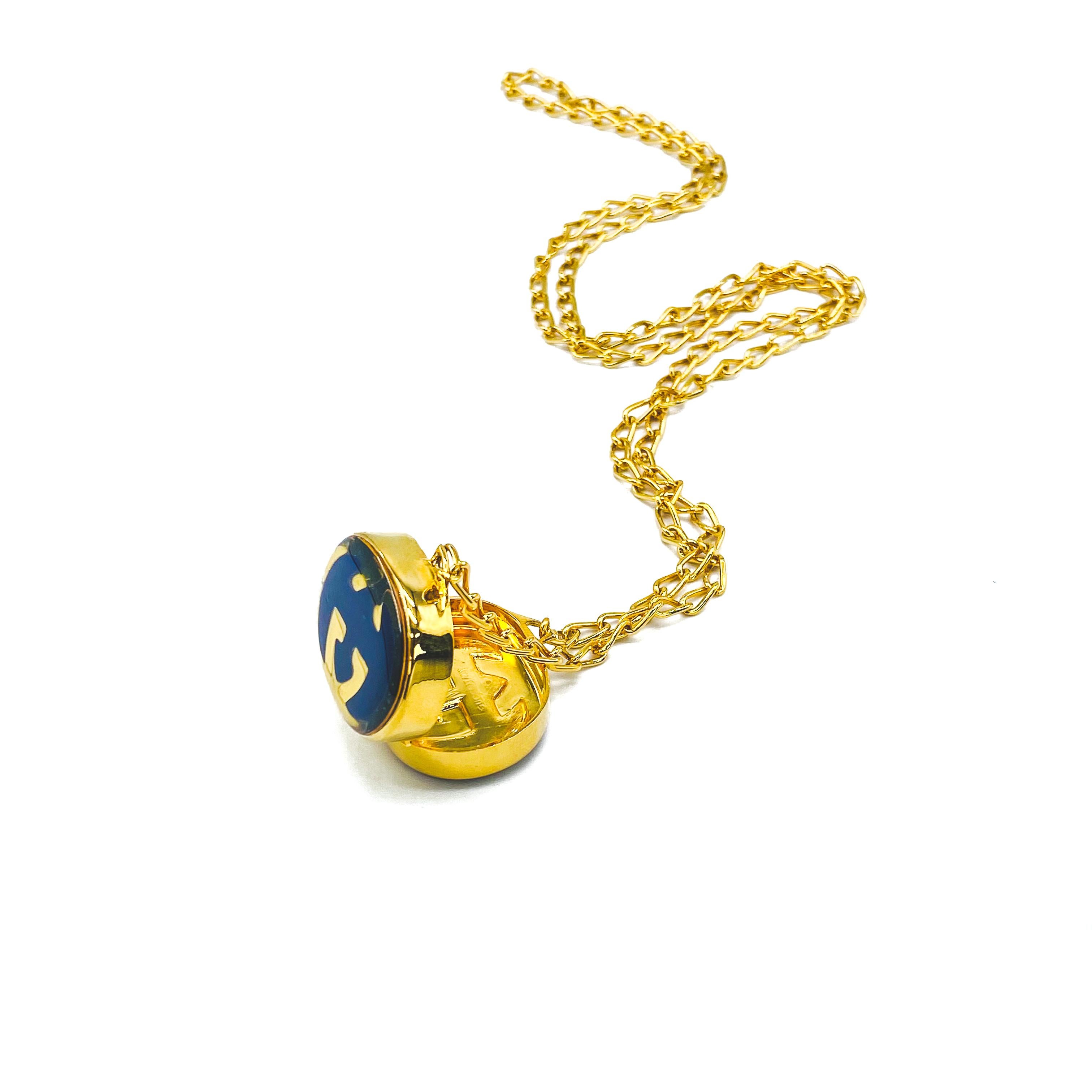 GUCCI Necklace 1970s Pill Box Pendant at 1stDibs | gucci pill box ...