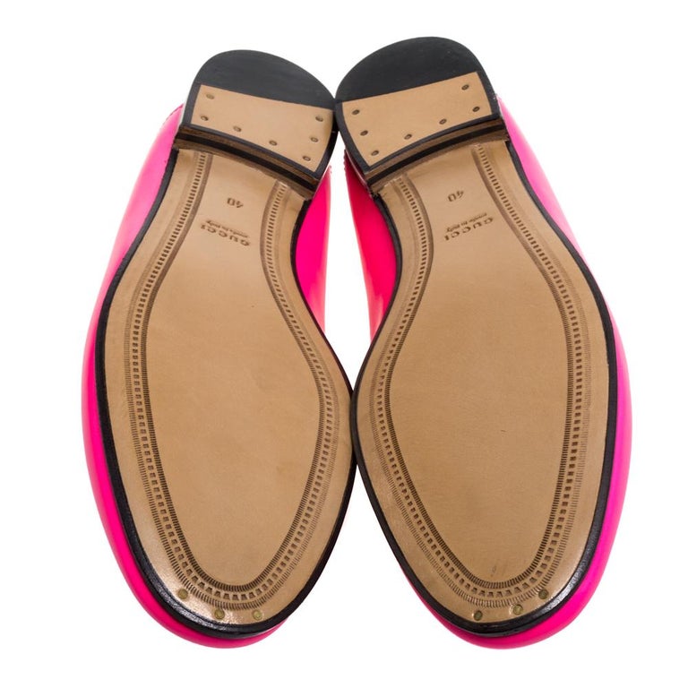 Gucci Neon Pink Leather Horsebit Loafers Size 40 at 1stDibs | gucci ...
