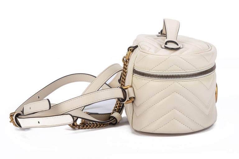 Gucci New Mini Cream Marmont Backpack For Sale at 1stDibs
