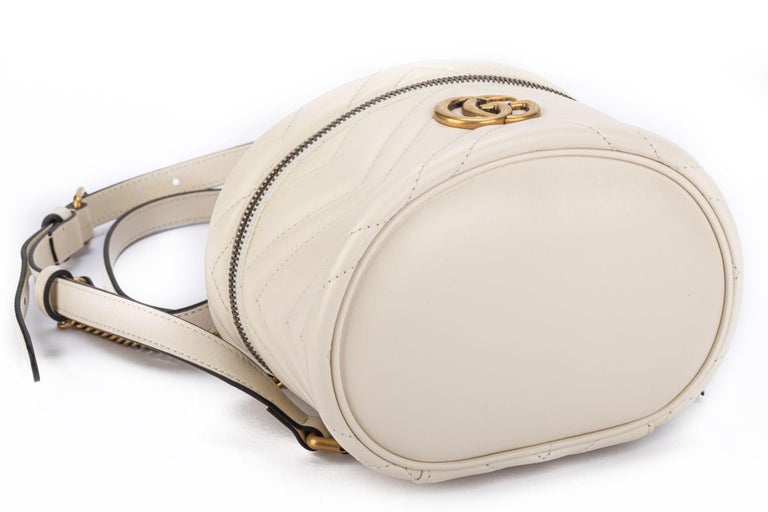 Gucci New Mini Cream Marmont Backpack For Sale at 1stDibs