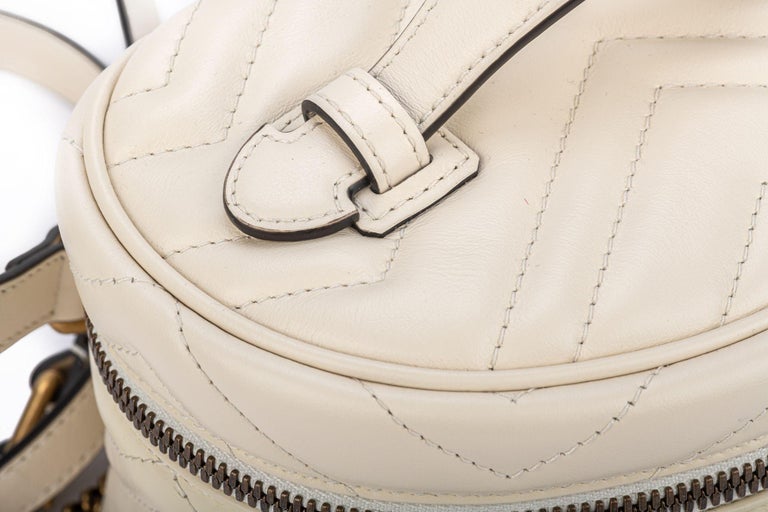 Gucci New Mini Cream Marmont Backpack For Sale at 1stDibs