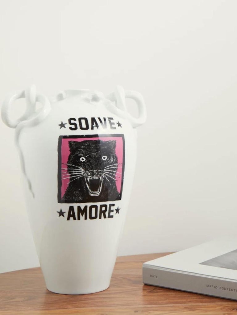 Gucci NEW White Porcelain Tiger Flower Vase Vessel in Box For Sale at ...