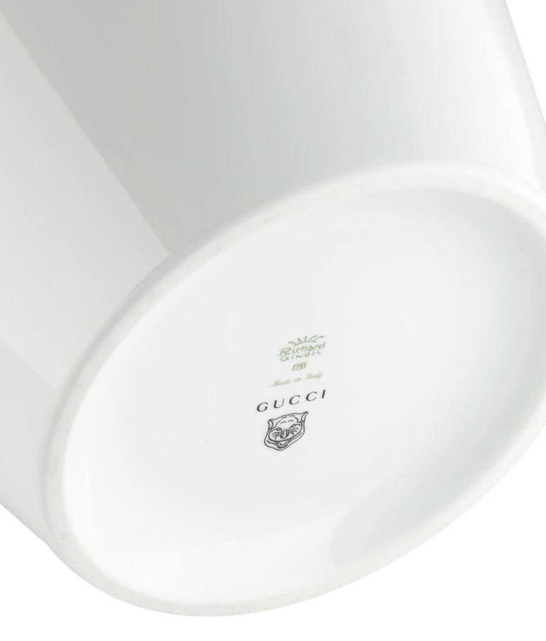 Gucci NEW White Porcelain Tiger Flower Vase Vessel in Box For Sale at ...