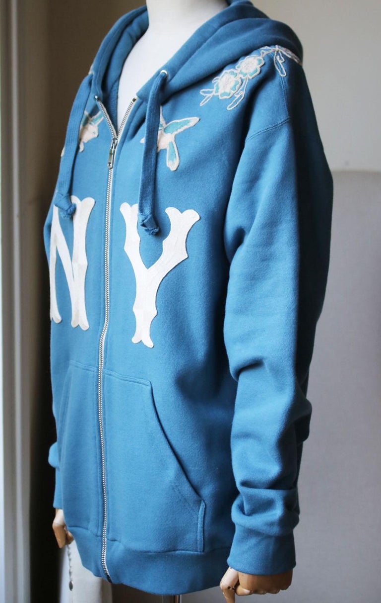 Gucci + New York Yankees Appliquéd Cotton-Jersey Hooded Sweatshirt at ...