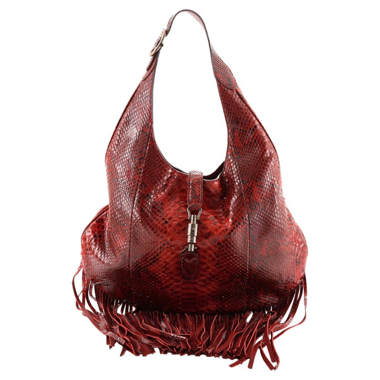 Gucci Nouveau Fringe Jackie Hobo Python at 1stDibs