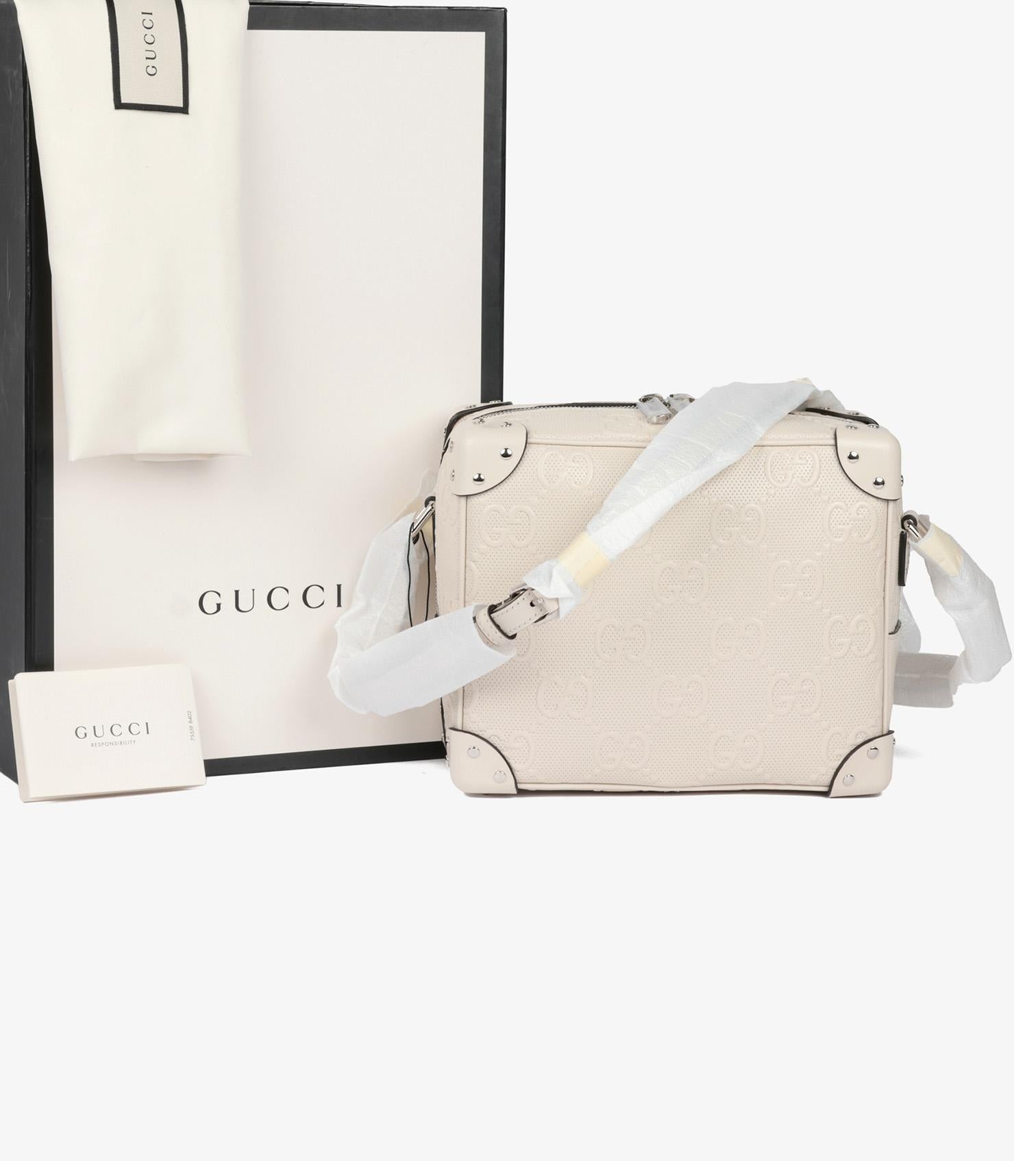 Gucci Off White GG Embossed Leather Soft Trunk For Sale at 1stDibs