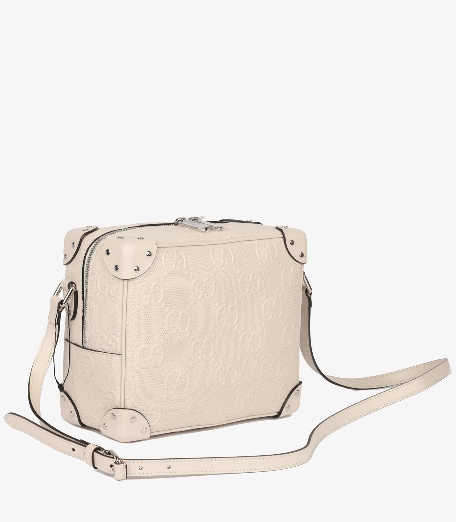 Gucci Off White GG Embossed Leather Soft Trunk For Sale at 1stDibs