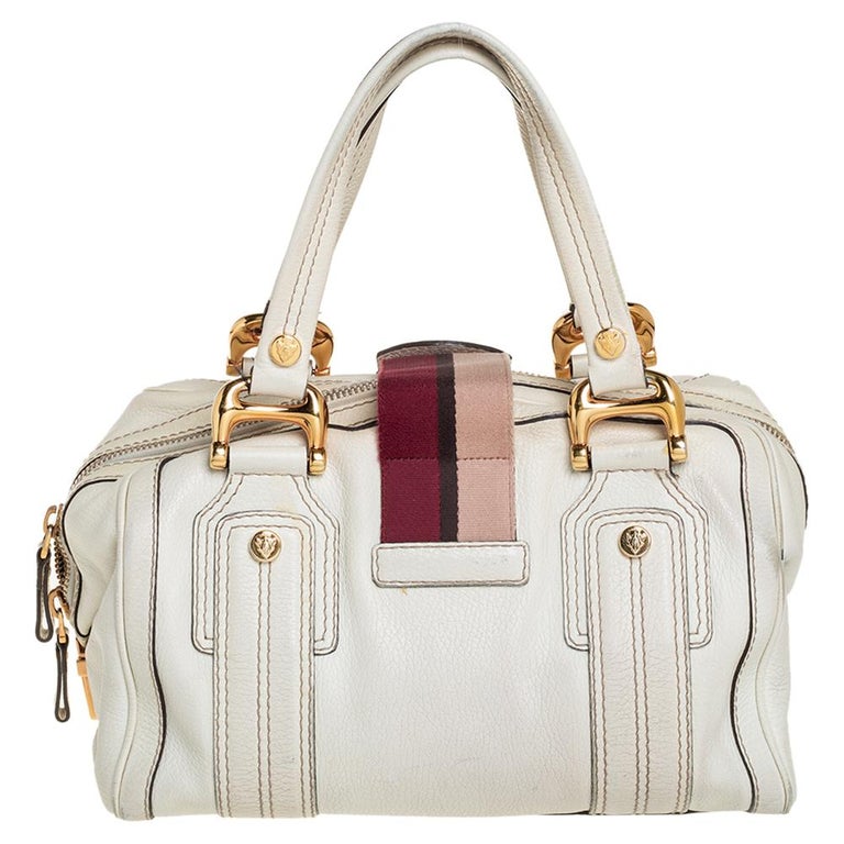 Gucci Off White Leather Aviatrix Boston Bag at 1stDibs