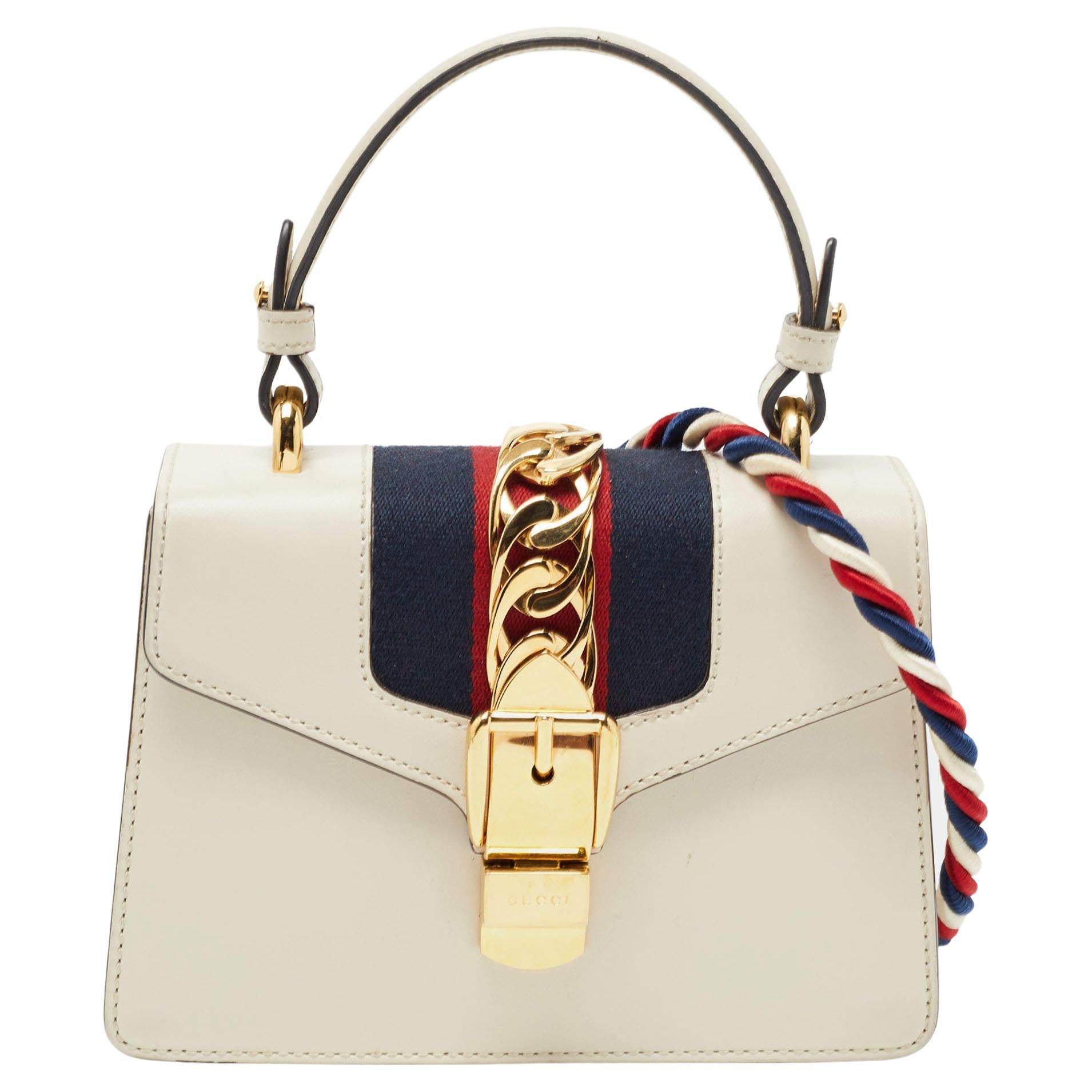 White Gucci Top Handle Bag - 33 For Sale on 1stDibs