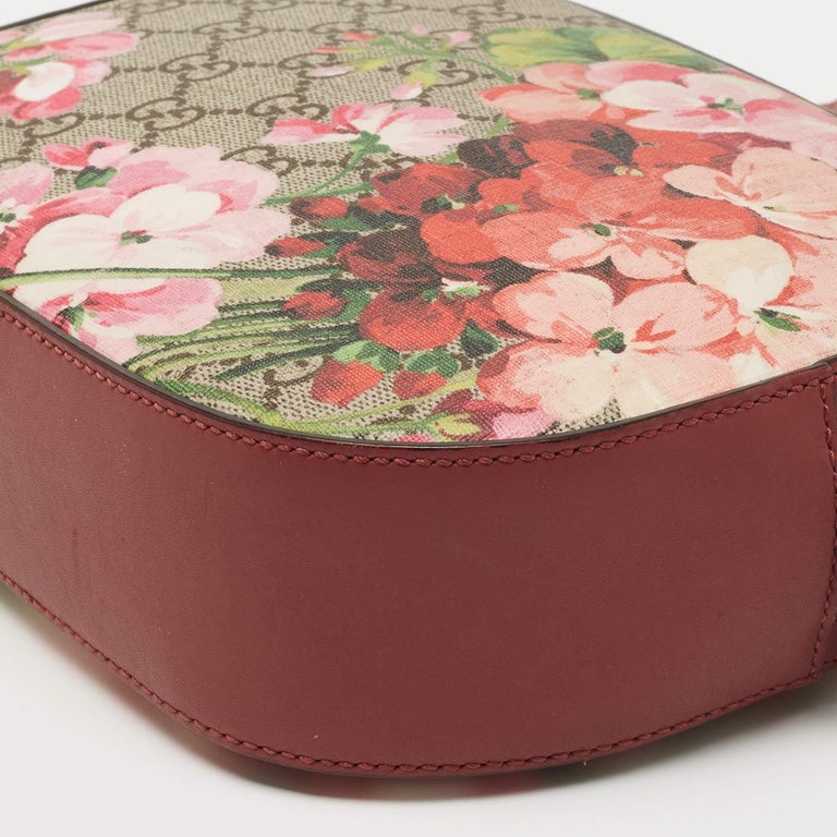 Gucci Old Rose GG Supreme Blooms Canvas and Leather Mini Chain ...