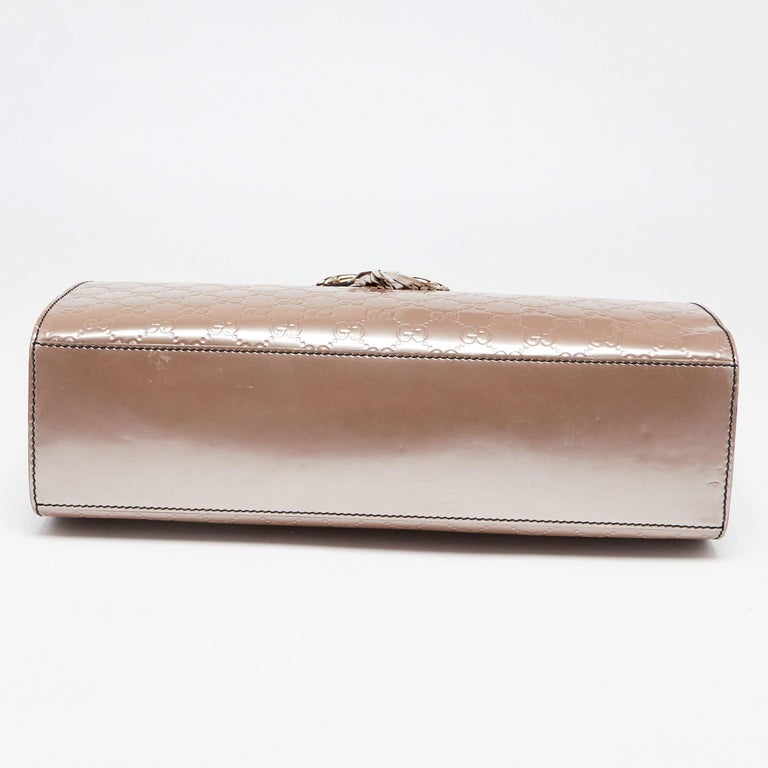 Gucci Old Rose Guccissima Patent Leather Large Emily Chain Shoulder Bag ...