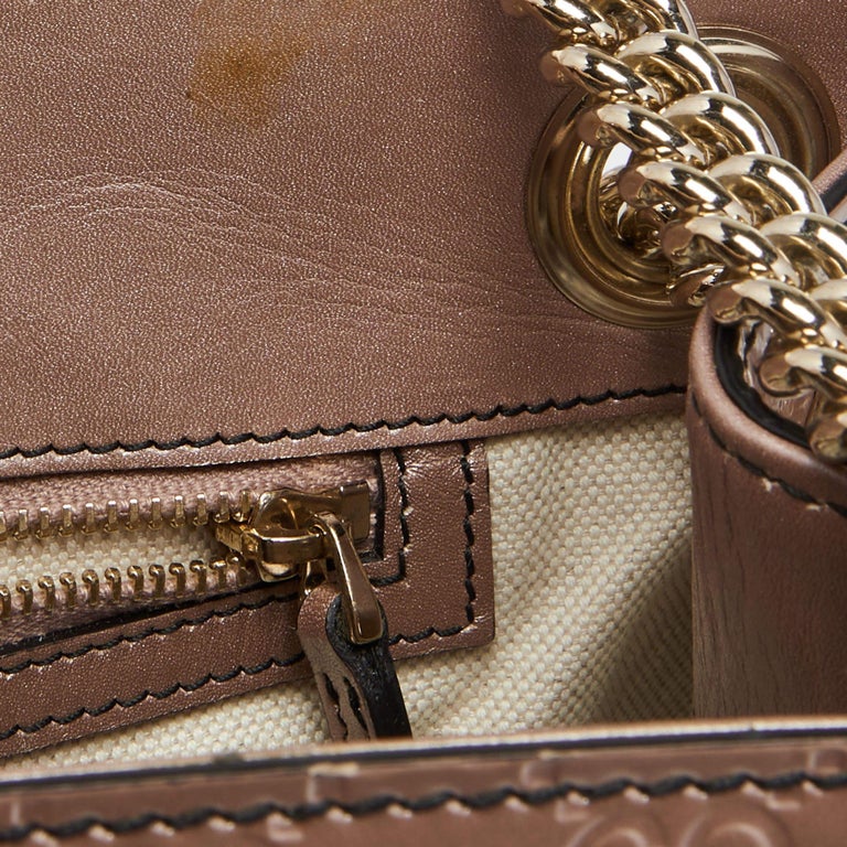 Gucci Old Rose Guccissima Patent Leather Large Emily Chain Shoulder Bag ...