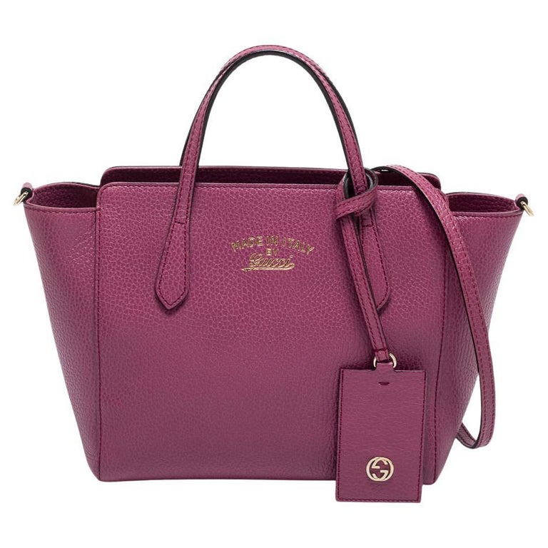 Gucci Old Rose Leather Mini Swing Tote For Sale at 1stDibs