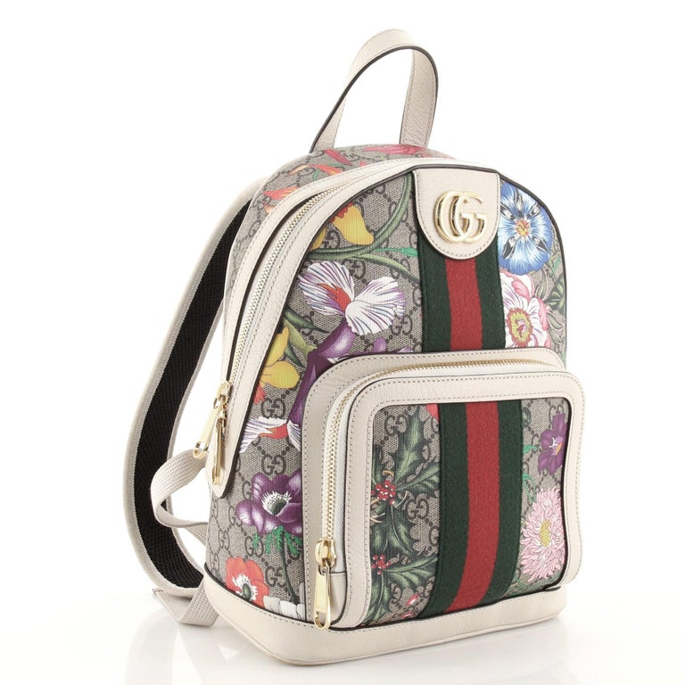 Gucci Ophidia Backpack Flora GG Coated Canvas Small at 1stDibs