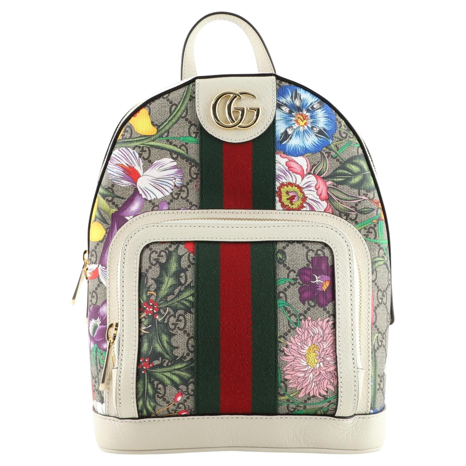 Gucci Zip Pocket Backpack Blooms Print GG Coated Canvas Medium at 1stDibs