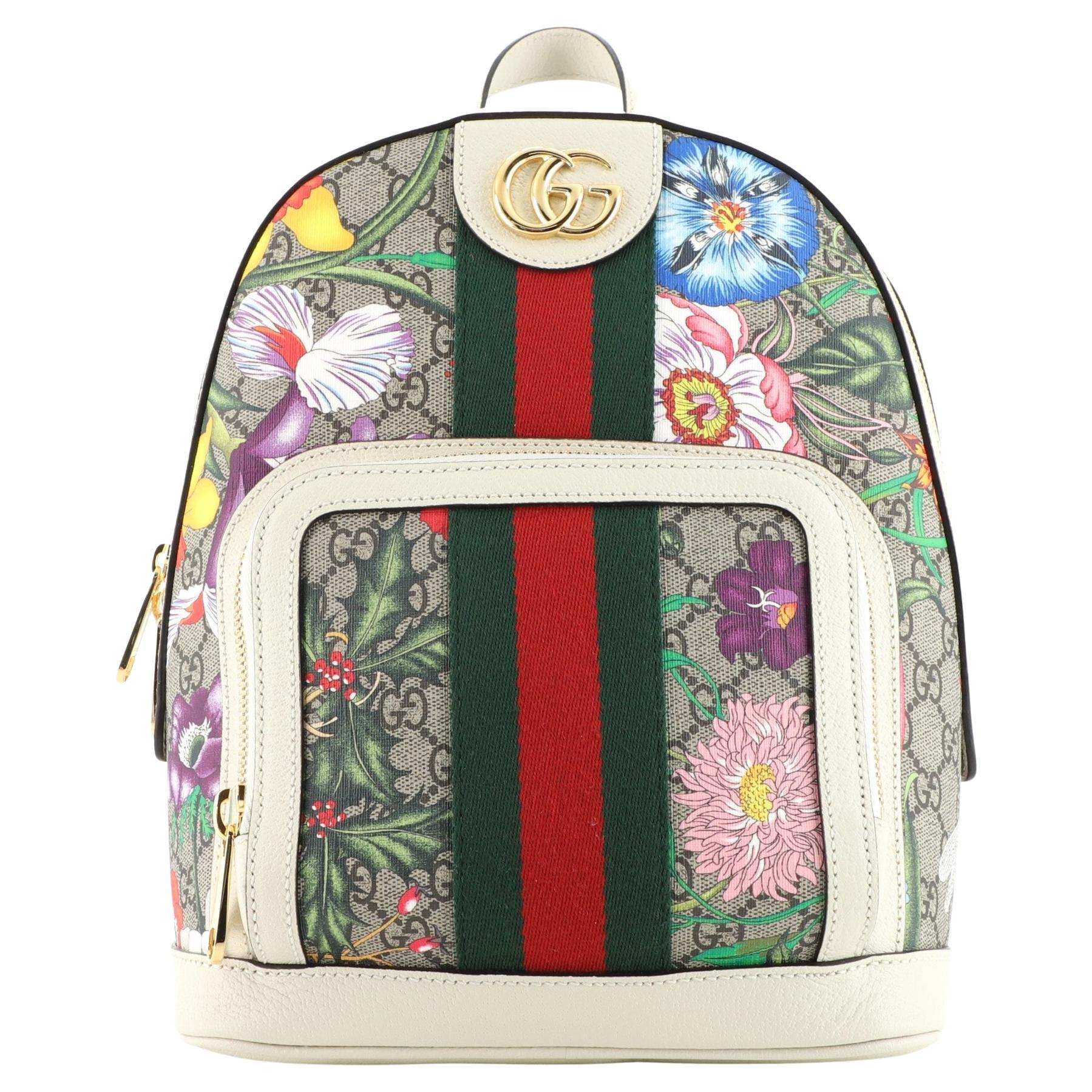 Gucci Ophidia Backpack Flora GG Coated Canvas Small at 1stDibs