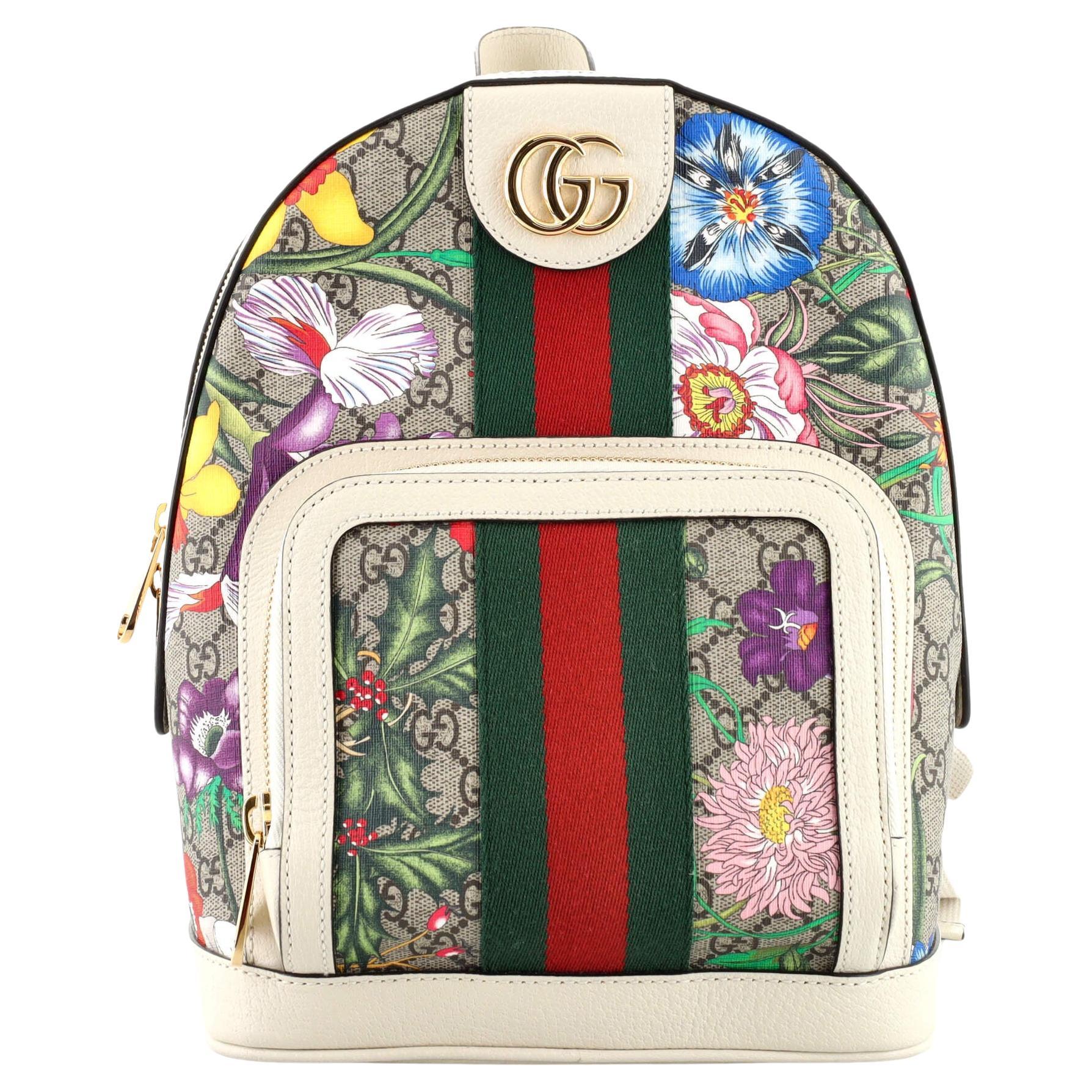 Gucci Ophidia Backpack Flora GG Coated Canvas Small at 1stDibs
