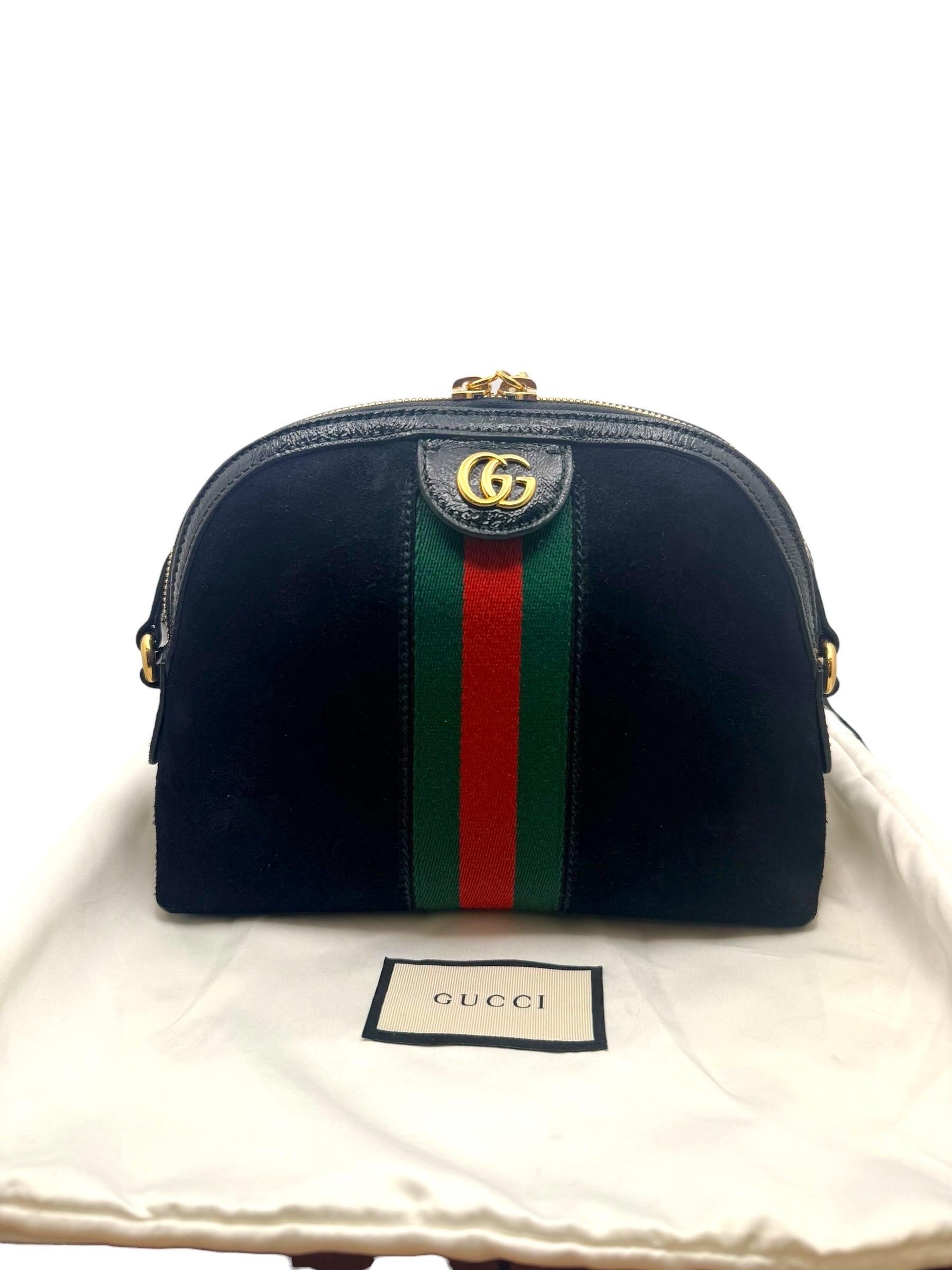 Gucci Ophidia Black Suede GG Web Shoulder Bag, Italy c. 2019 For Sale ...