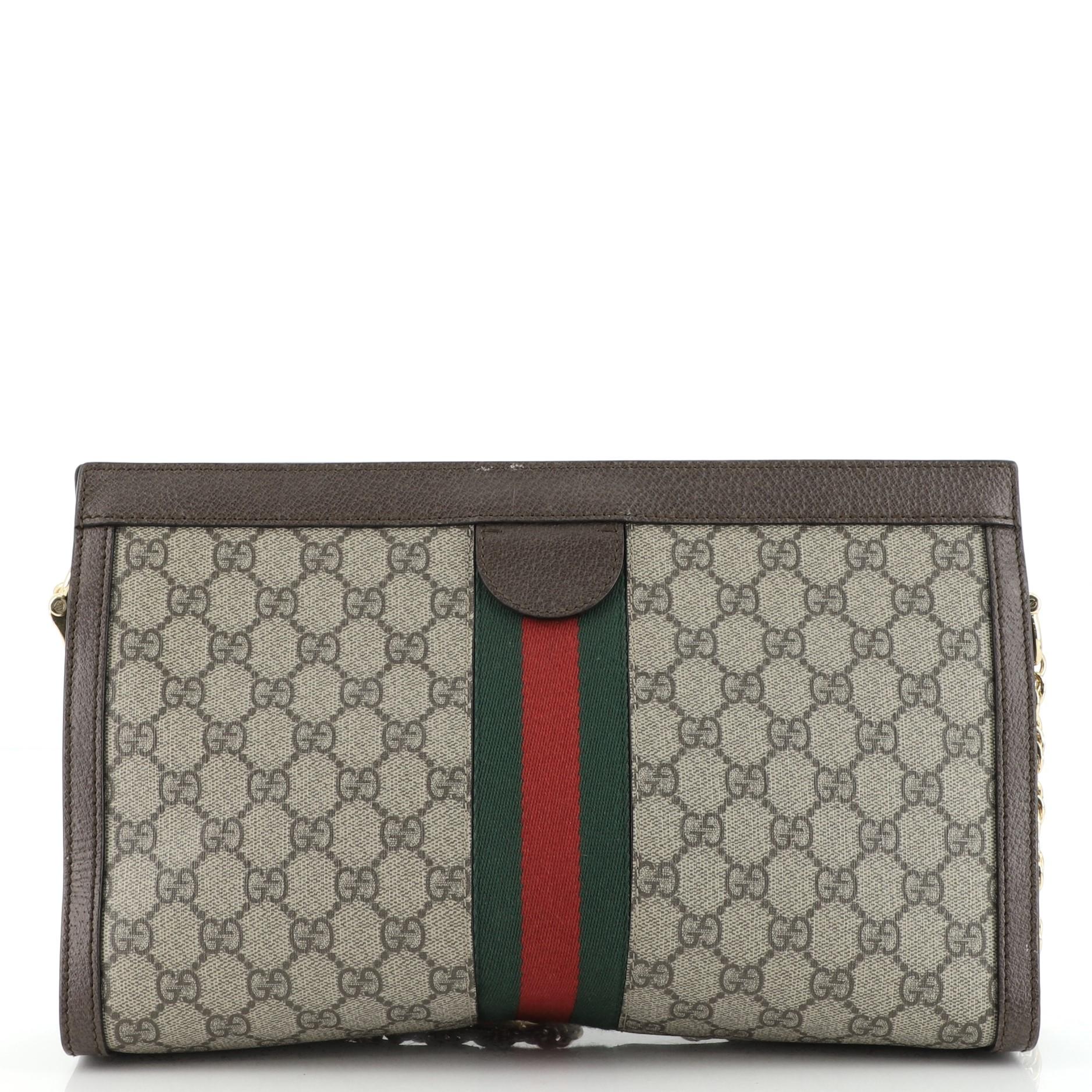 Gucci Ophidia Chain Shoulder Bag GG Coated Canvas Medium at 1stDibs