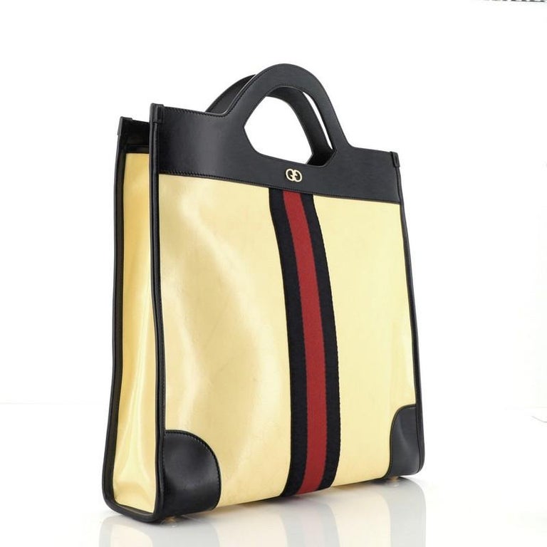 Gucci Ophidia Cut Out Handle Bag GG Coated Canvas Medium at 1stDibs