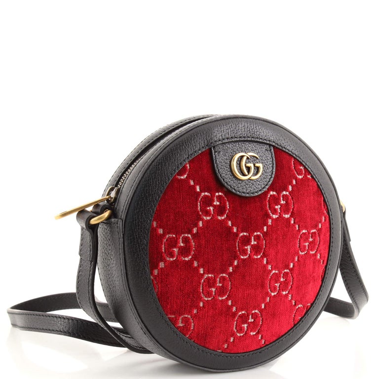 Gucci Ophidia Round Shoulder Bag GG Velvet Mini at 1stDibs