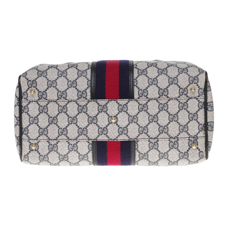 Gucci Ophidia set: Shoulder bag, wallet, cigarette holder in navy blue ...
