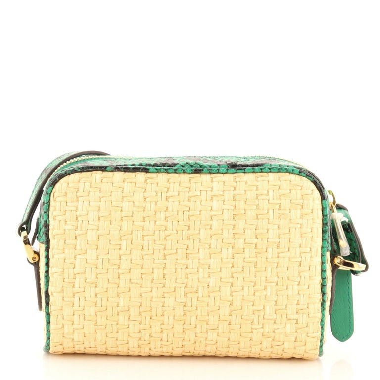 Gucci Ophidia Shoulder Bag Raffia with Snakeskin Mini at 1stDibs