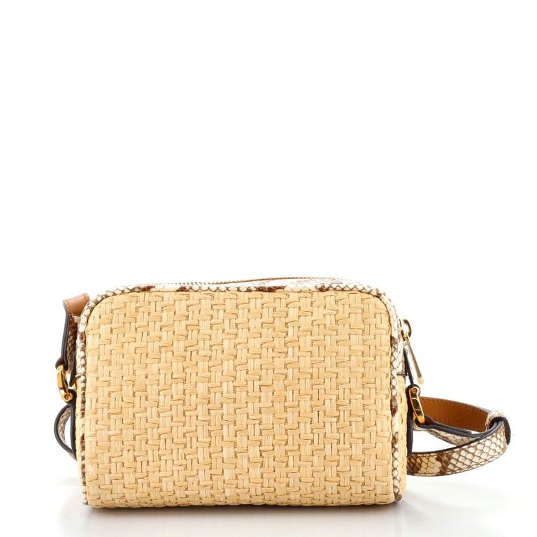 Gucci Ophidia Shoulder Bag Raffia with Snakeskin Mini at 1stDibs