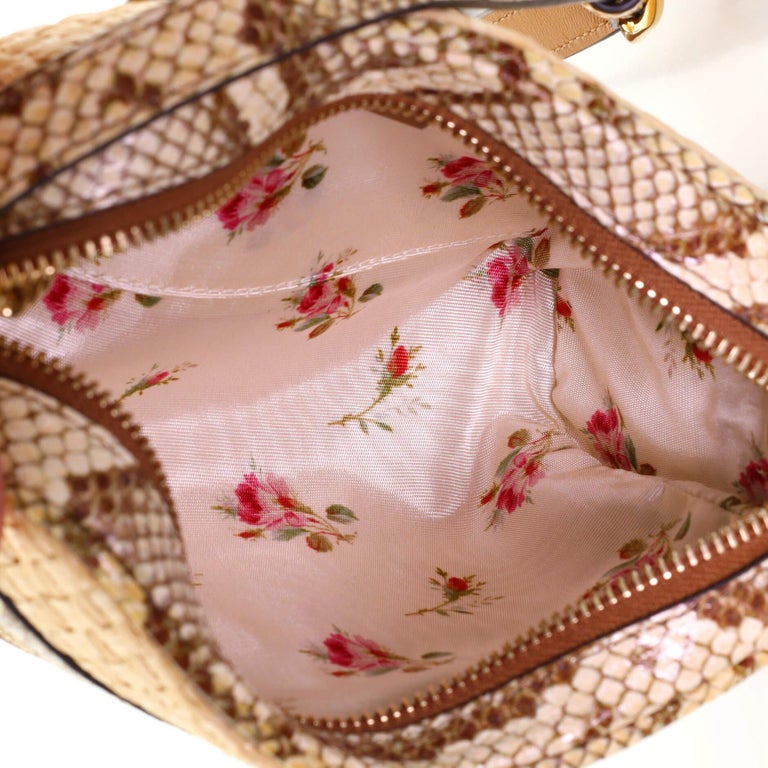 Gucci Ophidia Shoulder Bag Raffia with Snakeskin Mini at 1stDibs