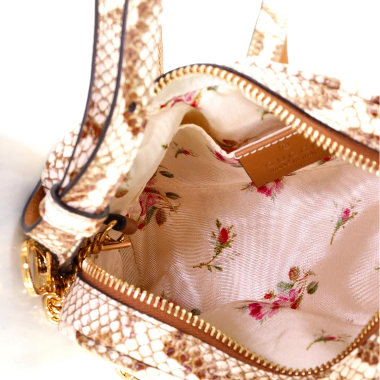 Gucci Ophidia Shoulder Bag Raffia with Snakeskin Mini at 1stDibs