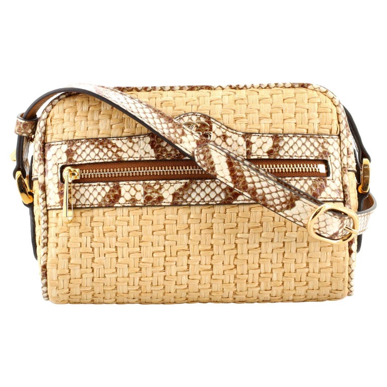 Gucci Ophidia Shoulder Bag Raffia with Snakeskin Mini at 1stDibs