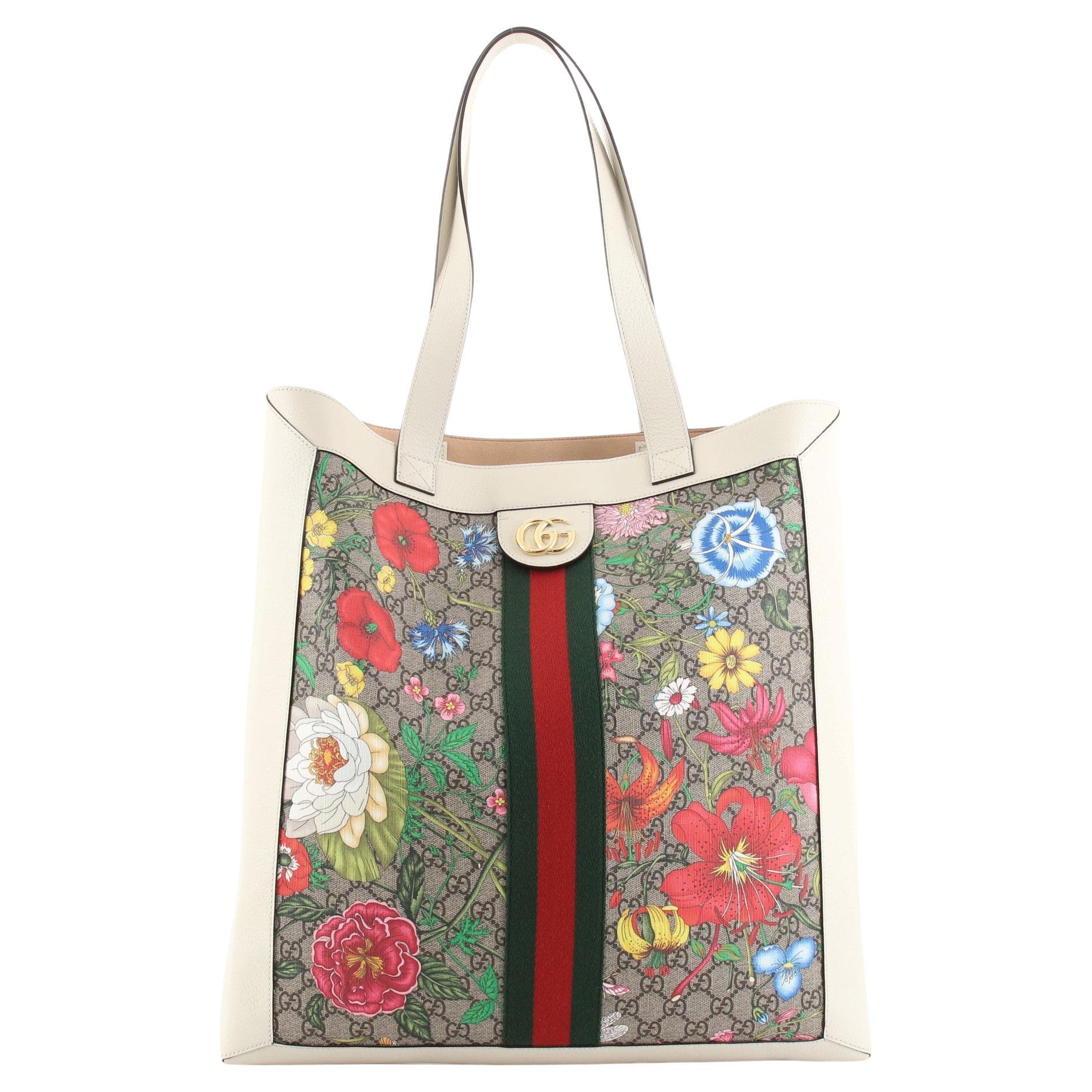 Gucci Vintage Cut Out Handle Bag Canvas with Leather Medium at 1stDibs