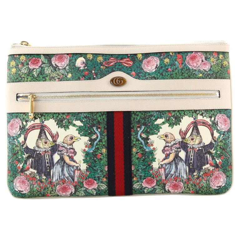Gucci Ophidia Zip Pouch Limited Edition Printed Coated Canvas Large at ...