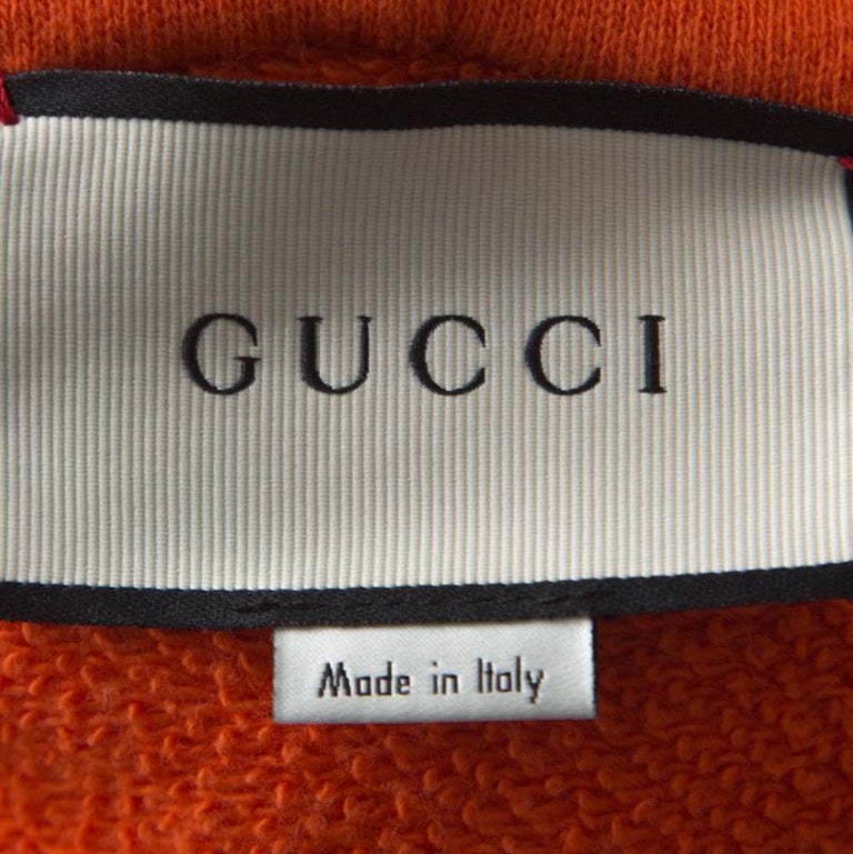 Gucci Orange Cotton Hollywood Embroidered Hoodie M at 1stDibs | orange ...