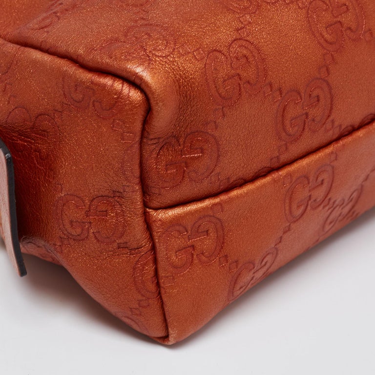 Gucci Orange GG Leather Pouch For Sale at 1stDibs