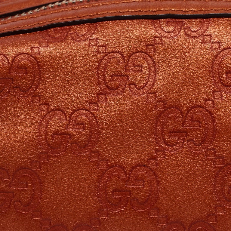 Gucci Orange GG Leather Pouch For Sale at 1stDibs
