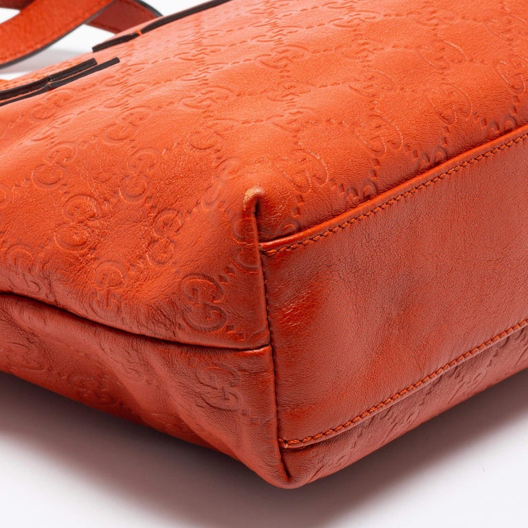 Gucci Orange Guccissima Leather Small Shopper Tote For Sale at 1stDibs