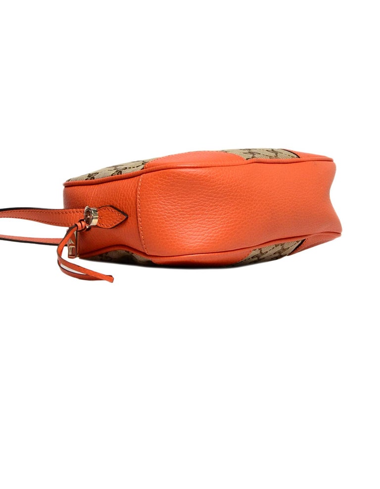 Gucci Orange Leather/GG Monogram Bree Crossbody Bag For Sale at 1stDibs ...