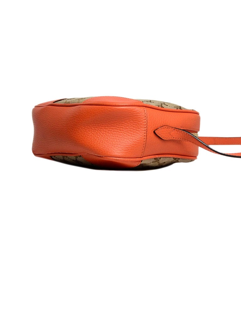 Gucci Orange Leather/GG Monogram Bree Crossbody Bag For Sale at 1stDibs ...
