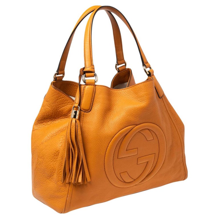 Gucci Orange Leather Medium Soho Shoulder Bag at 1stDibs